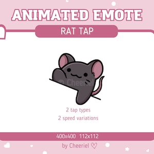 Animated Black Rat Tap Emote Twitch Discord Cute Bongo Mouse - Etsy