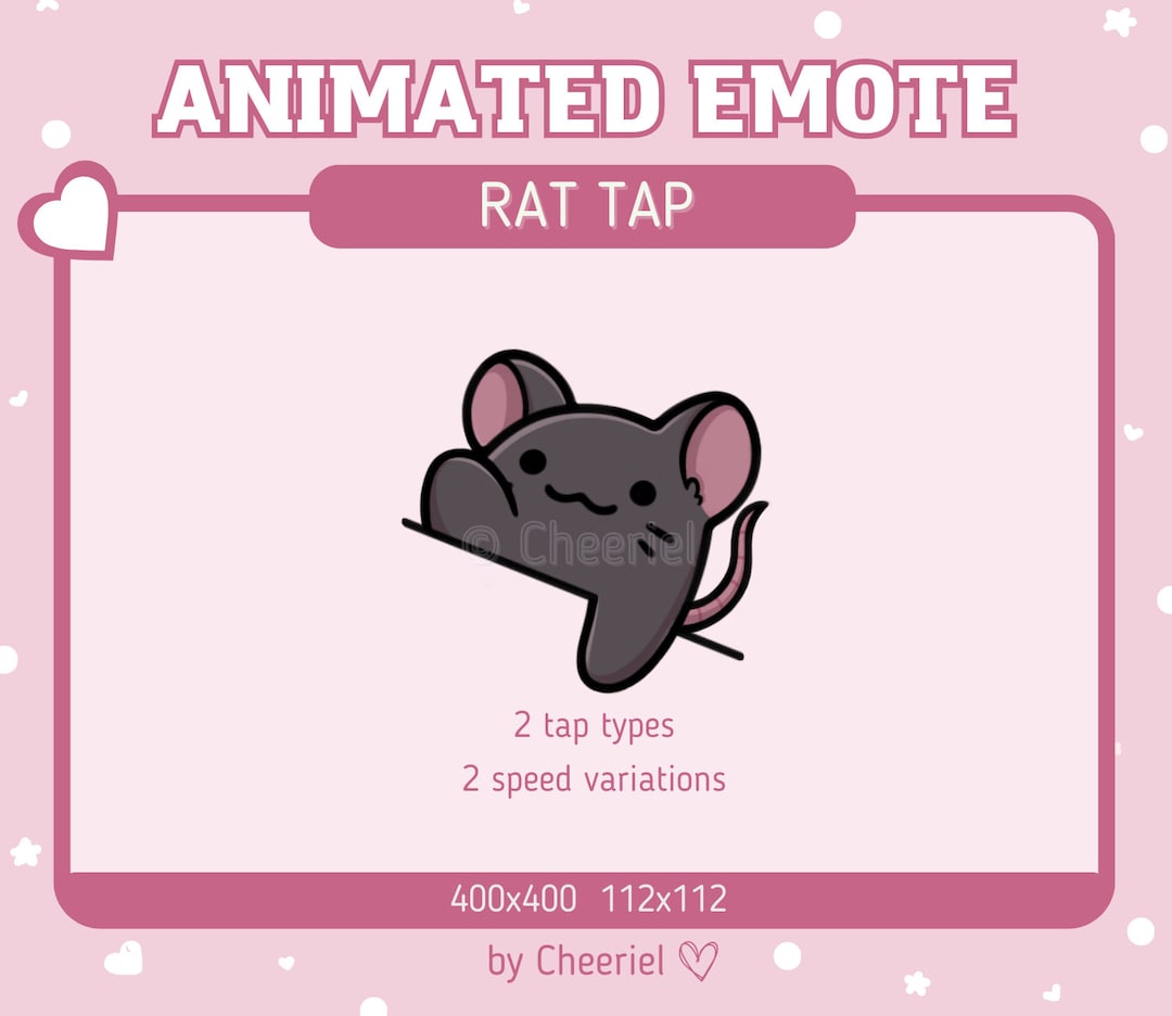 Animated Black Rat Tap Emote | Twitch | Discord | Cute Bongo Mouse - Etsy