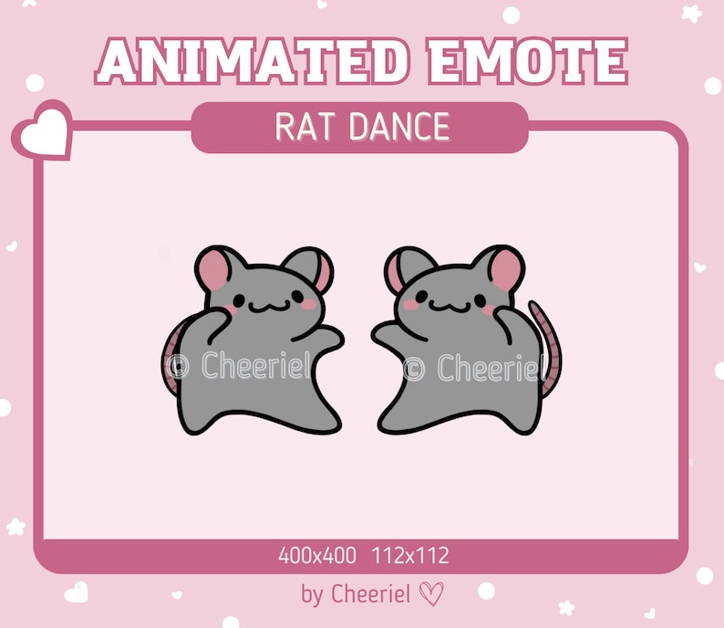 Animated Gray Rat Dance Emote | Twitch | Discord | Cute Mouse Jam - Etsy
