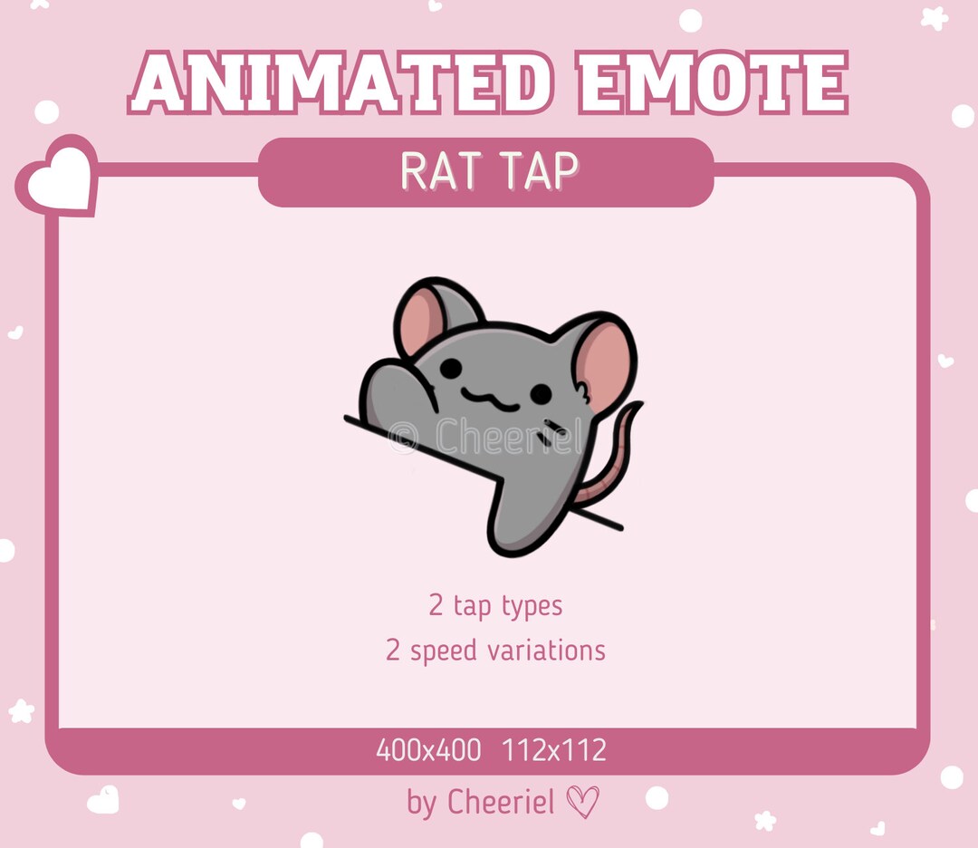 Animated Gray Rat Tap Emote | Twitch | Discord | Cute Bongo Mouse - Etsy