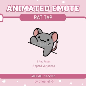 Animated Gray Rat Tap Emote | Twitch | Discord | Cute Bongo Mouse - Etsy