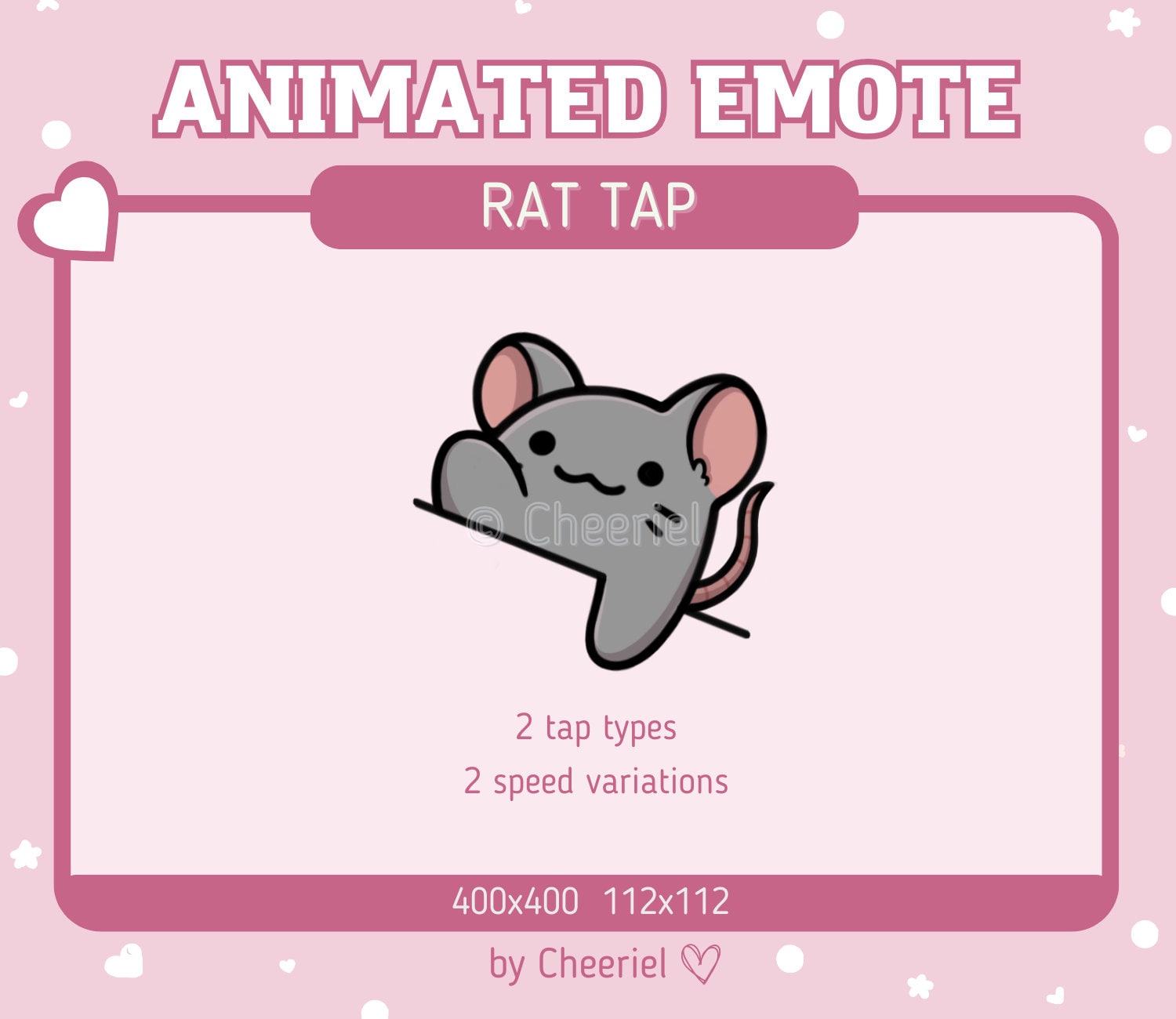 Animated Gray Rat Tap Emote | Twitch | Discord | Cute Bongo Mouse - Etsy