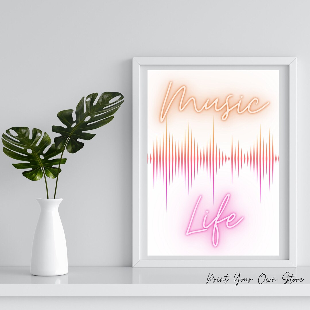 Wall Decoration, Printable Poster, Music is Life, Instant Download ...
