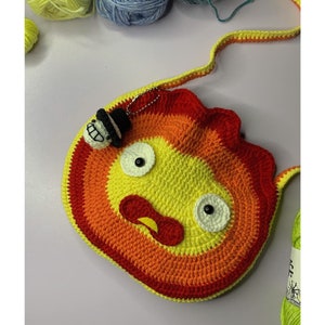 Calcifer Bag, Crochet Handmade Little Flame Fire Bag, Cute Bag , Bag ...
