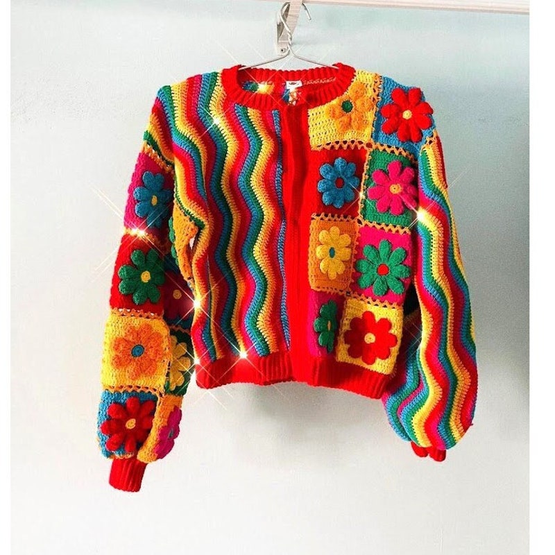 Colorful Cardigan - Etsy