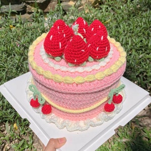 Crochet Birthday Cake, Personalize Desk Container, Cute Crochet Box ...