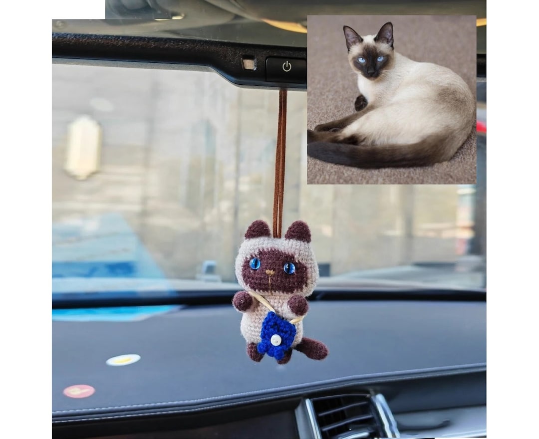 Car Hanging Custom Pet Portrait, Custom Cat Doll, Cat Car Accessories ...