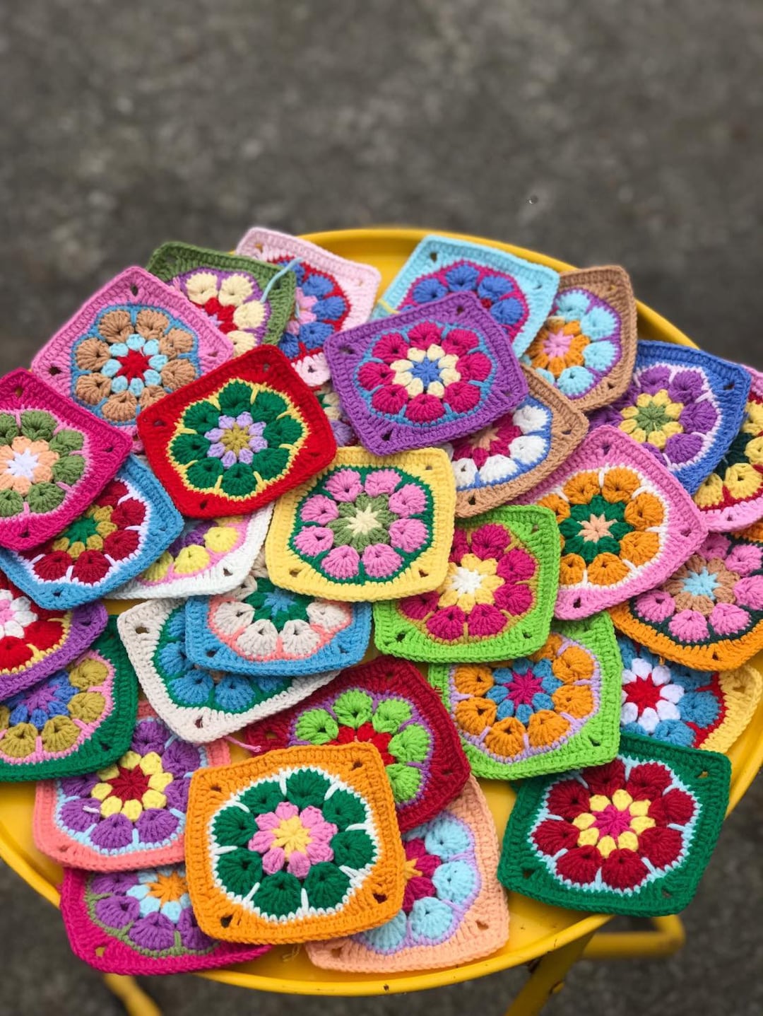 African Multicolor Granny Square Set, Granny Squares, DIY Projects ...