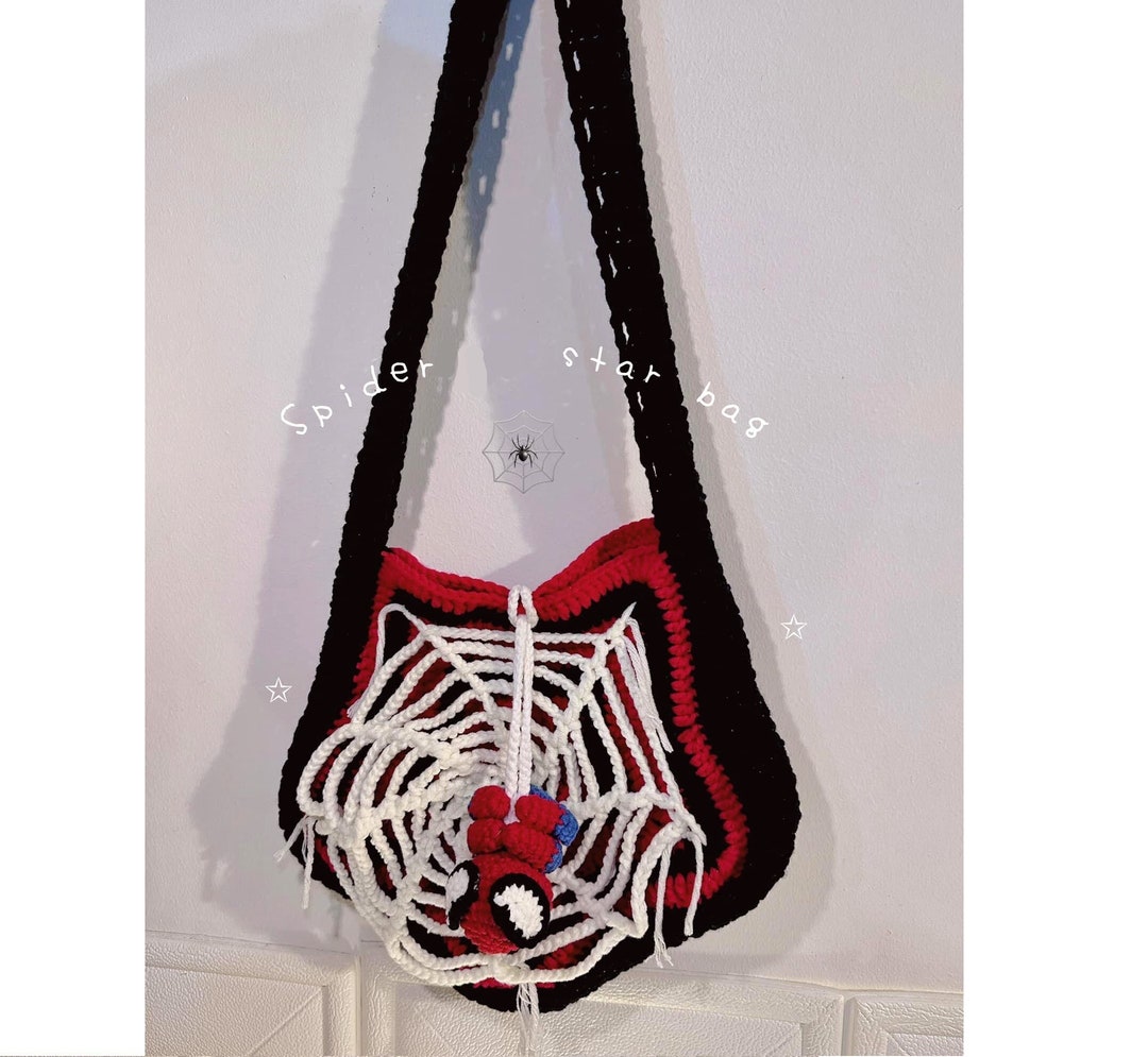 Crochet Handmade Shoulder Bag, Spider Bag, Star Spider Wed Bag, Unique ...