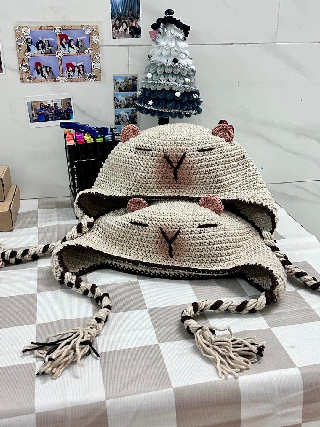 Capybara Hat, Crochet Handmade Hat, Cute Earflap Hat, Summer Earflap ...