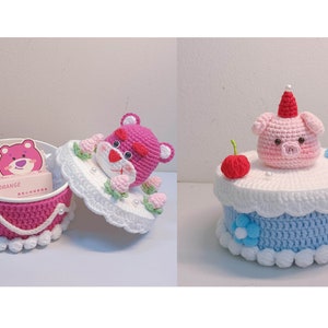 Crochet Birthday Cake, Personalize Desk Container, Cute Crochet Box ...