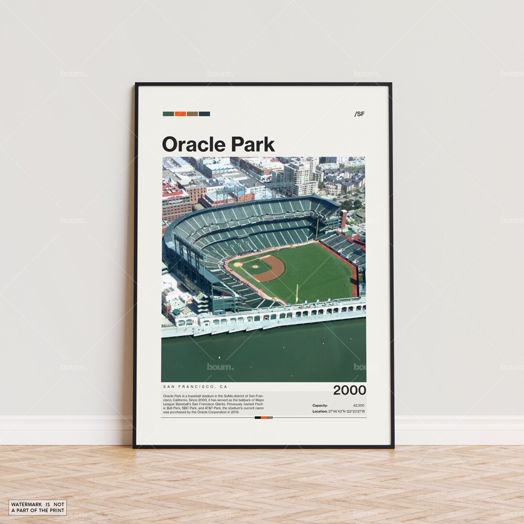 Oracle Park Poster, San Francisco Giants Poster Print, MLB Stadium ...
