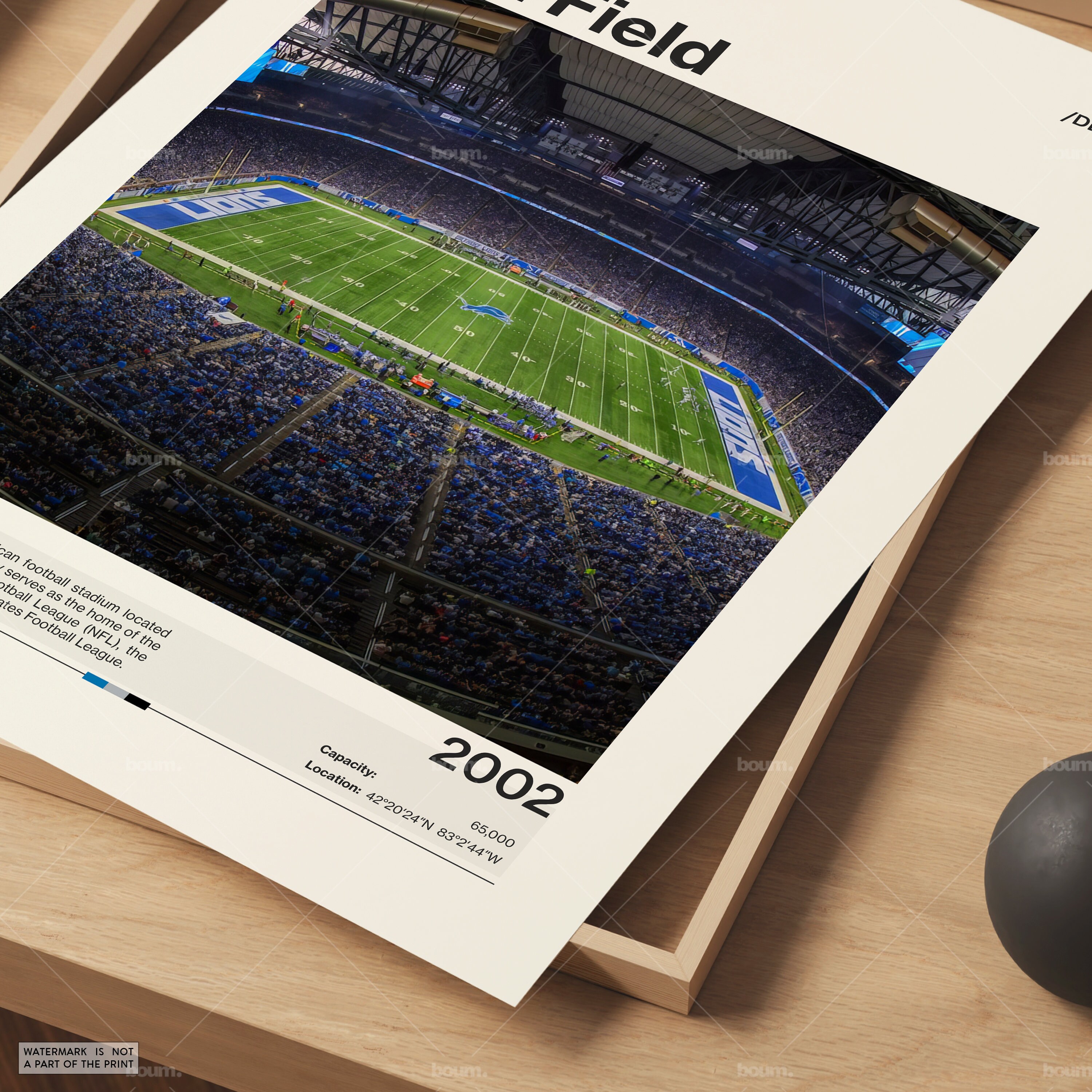 Ford Field Poster, Detroit Lions Poster Print, NFL Stadium Poster ...