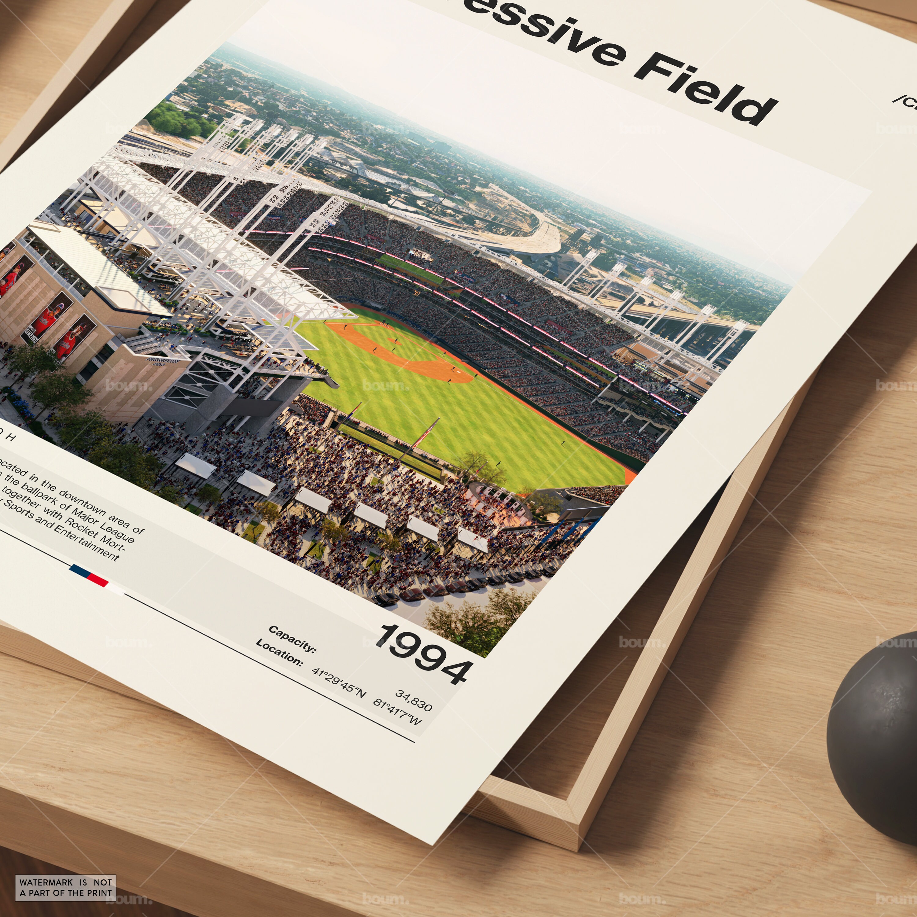 Progressive Field Poster, Cleveland Guardians Poster Print, MLB Stadium ...