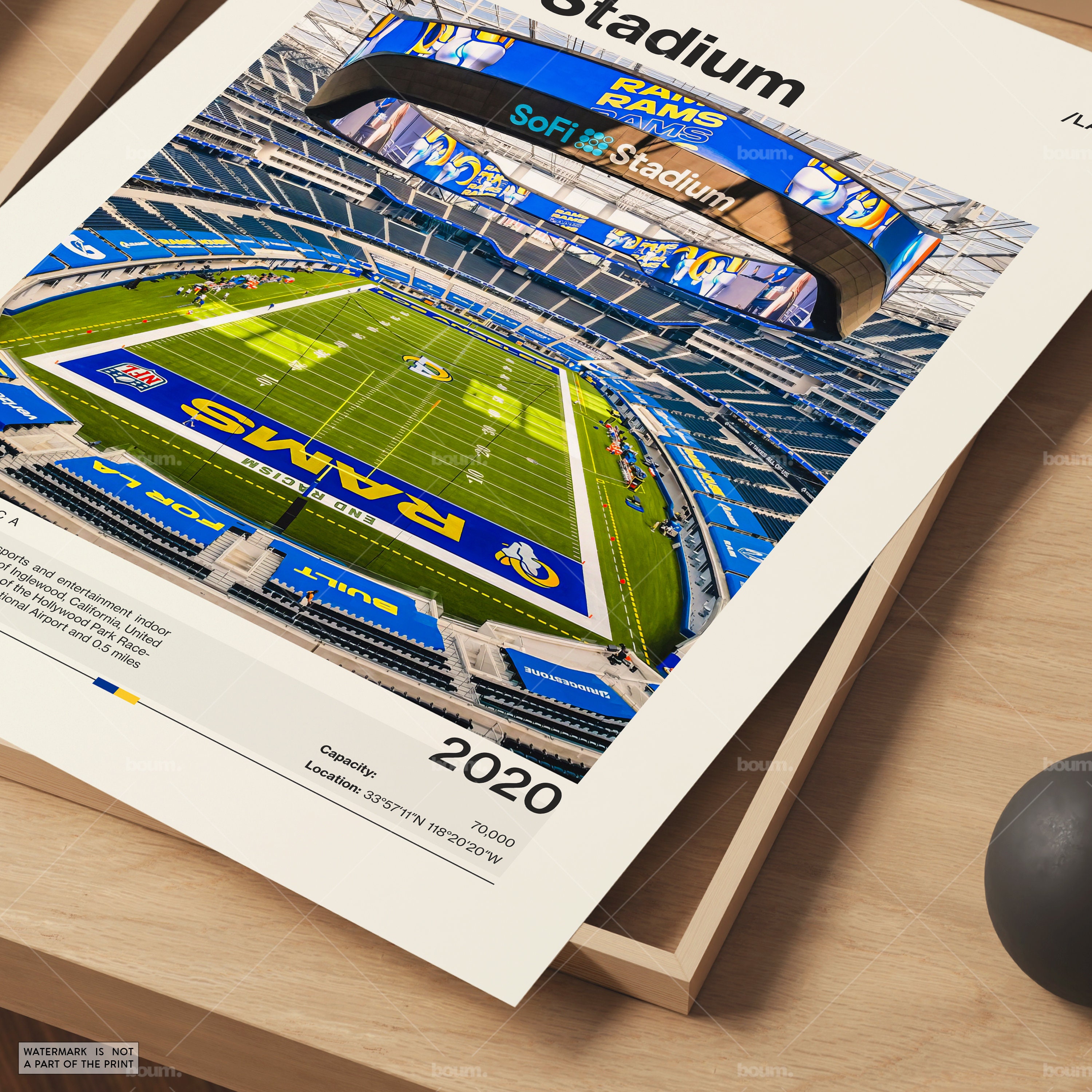 Sofi Stadium Poster, Los Angeles Rams Poster Print, NFL Stadium Poster ...