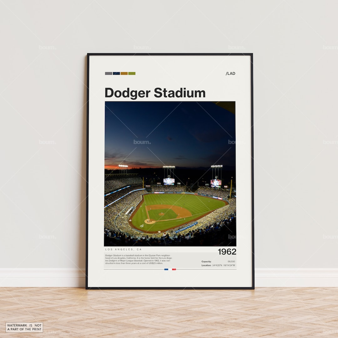 Dodger Stadium Poster, Los Angeles Dodgers Poster Print, MLB Stadium ...