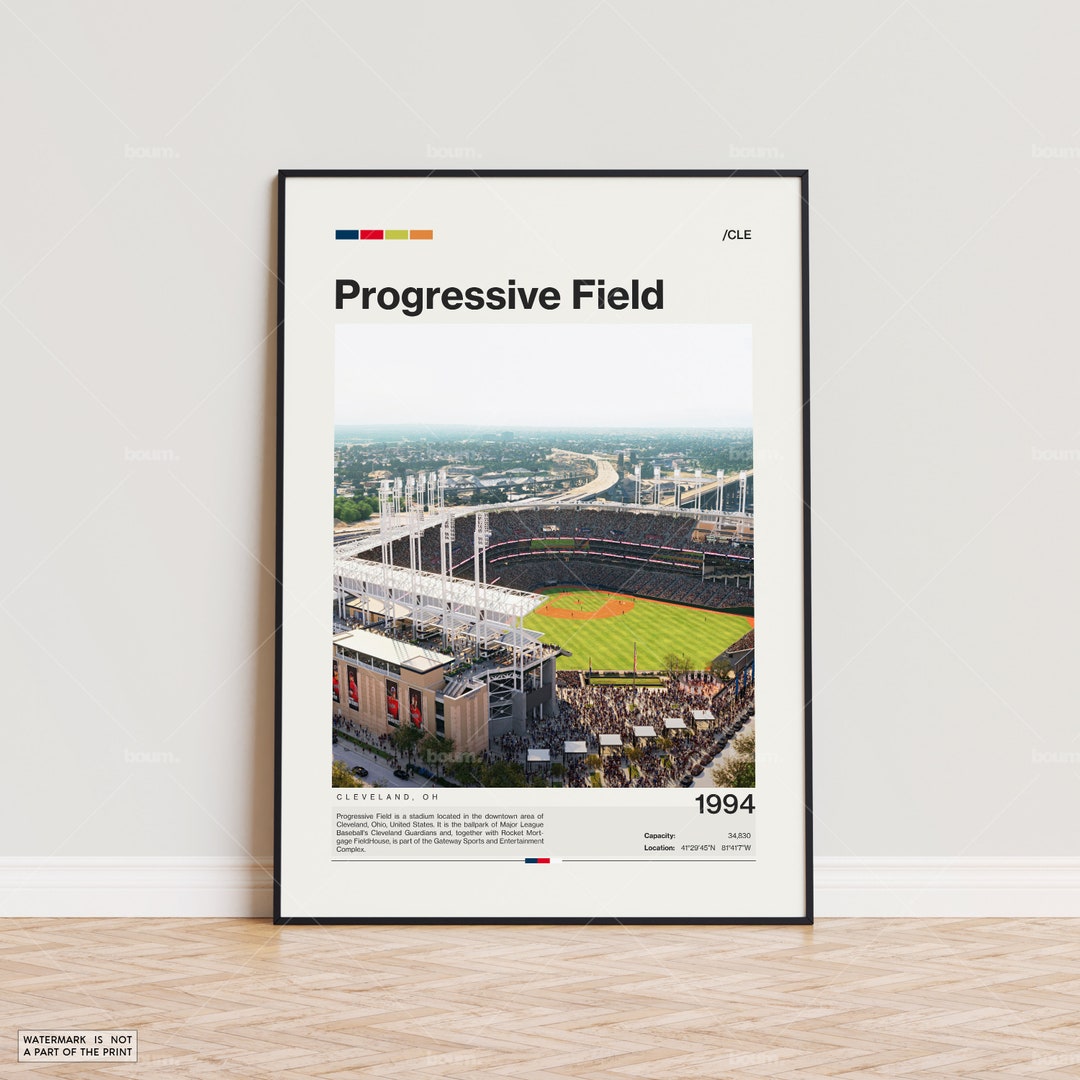 Progressive Field Poster, Cleveland Guardians Poster Print, MLB Stadium ...