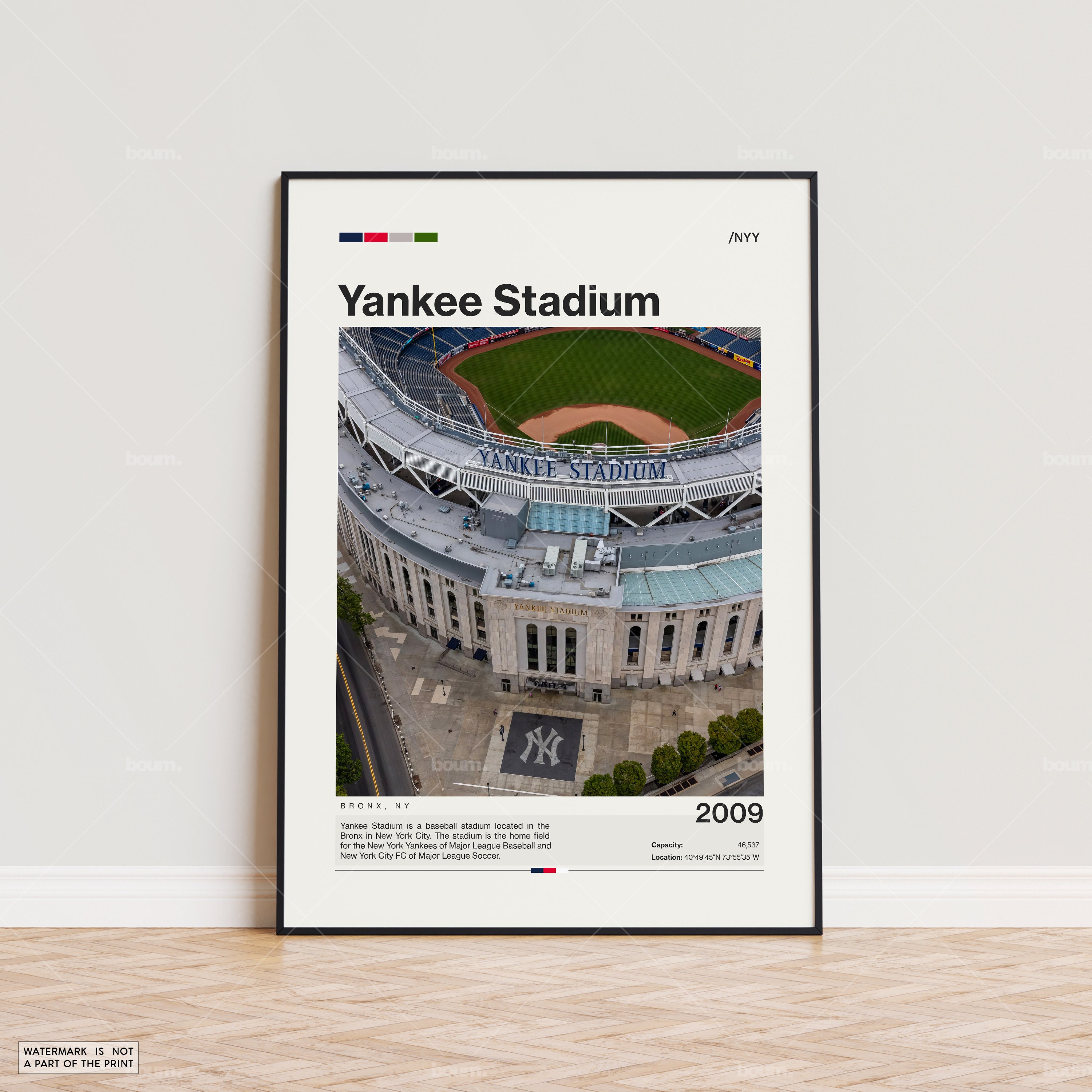 Yankee Stadium Poster, New York Yankees Poster Print, MLB Stadium ...