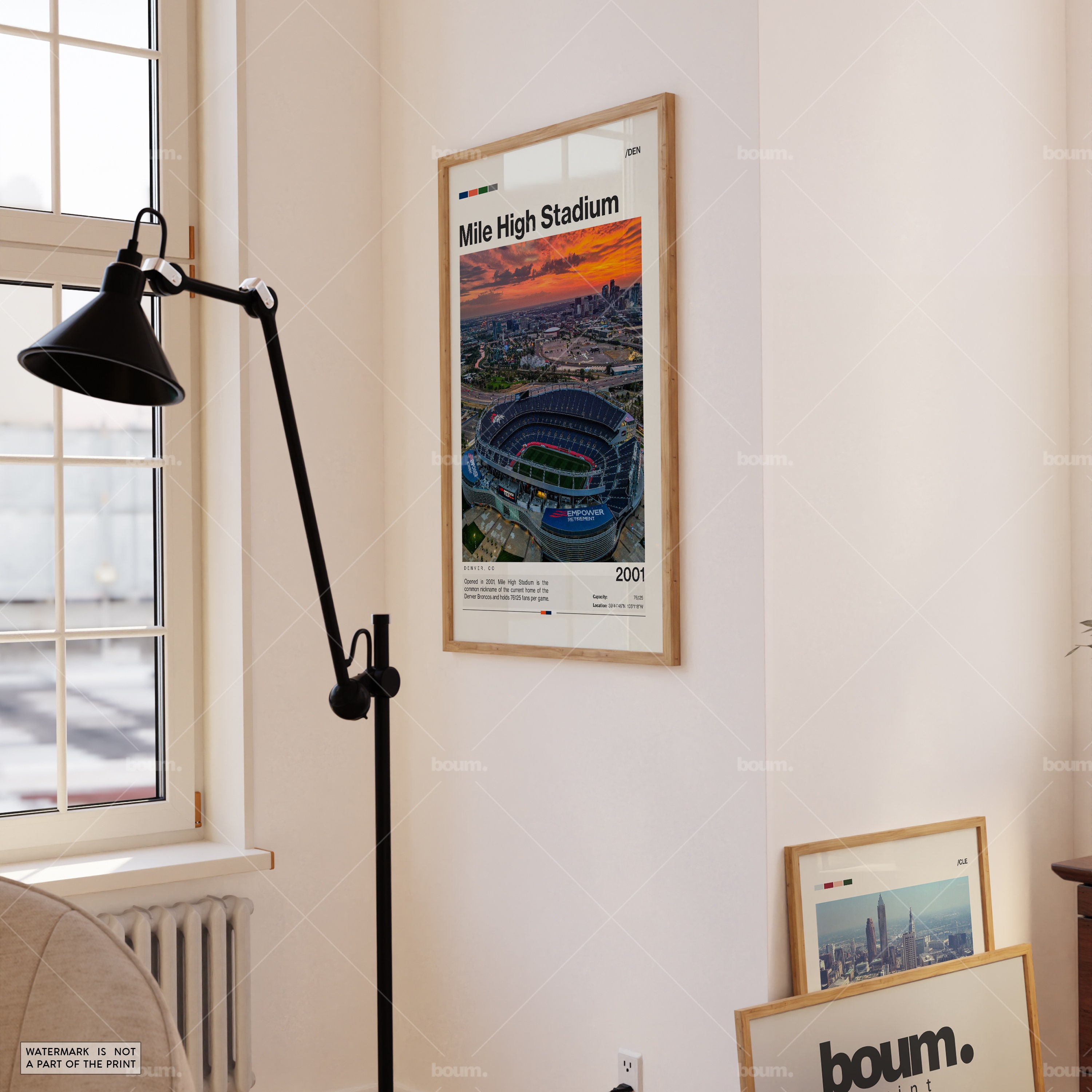 Mile High Stadium Poster, Denver Broncos Poster Print, NFL Stadium ...