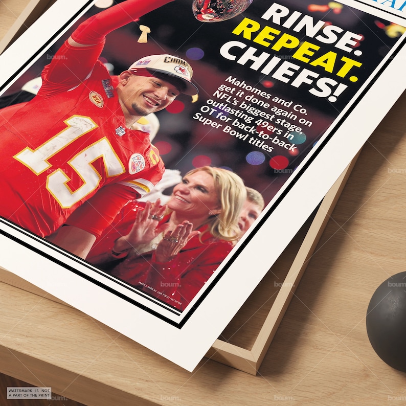 2024 Super Bowl LVIII Mahomes Poster, Kansas City Chiefs Poster, Framed ...