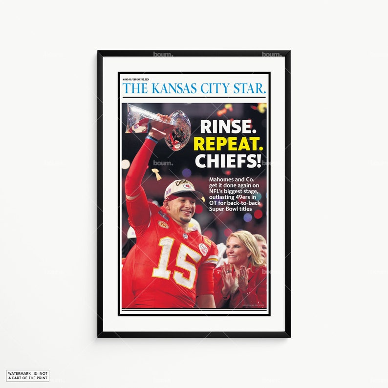 2024 Super Bowl LVIII Mahomes Poster, Kansas City Chiefs Poster, Framed ...