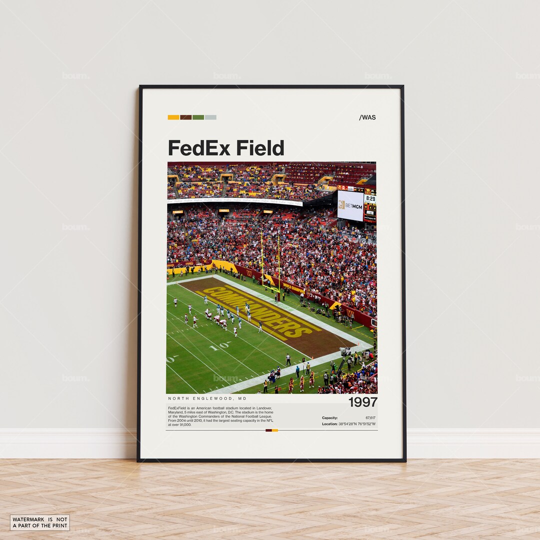 Fedex Field Poster, Washington Commanders Poster Print, NFL Stadium ...