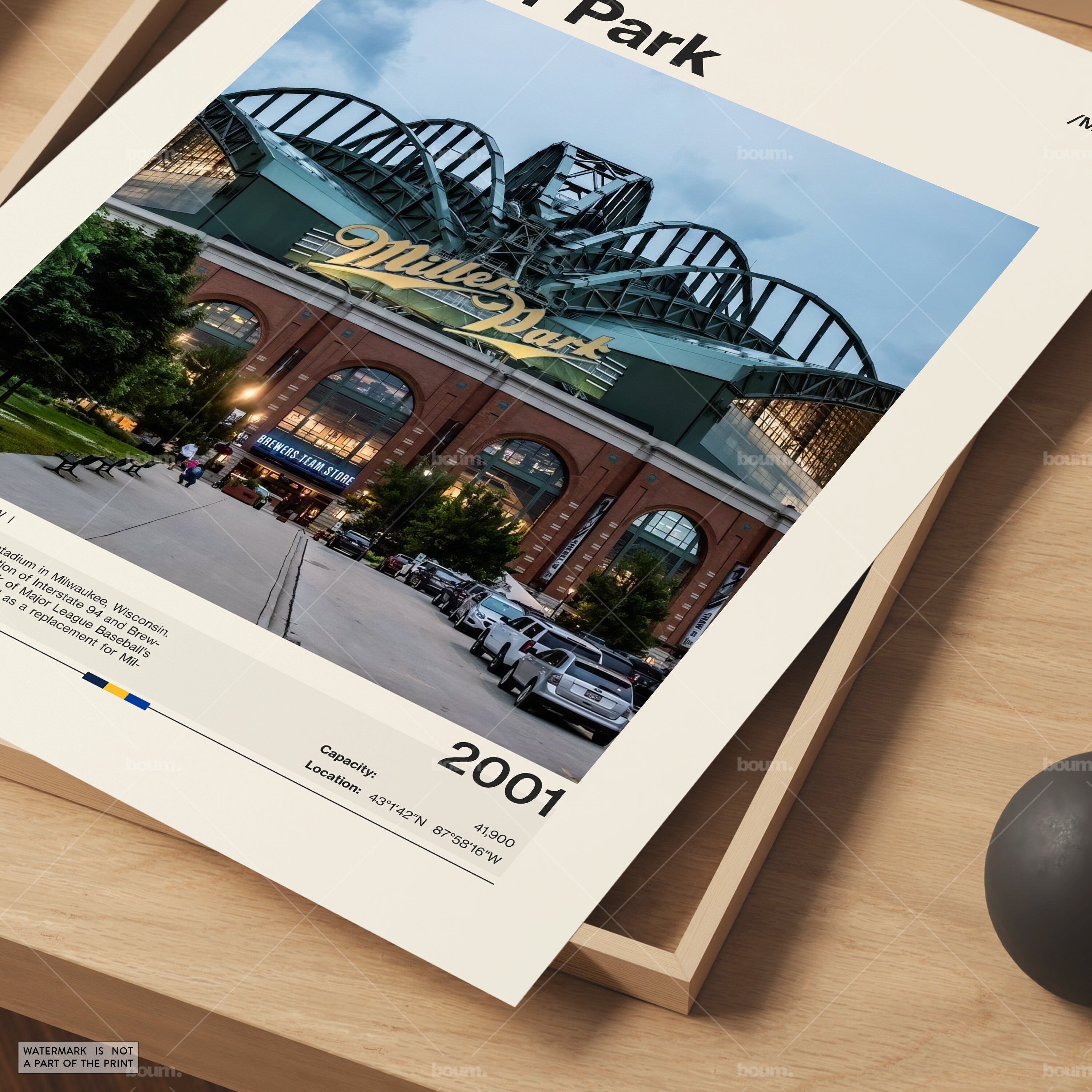 Miller Park Poster, Milwaukee Brewers Poster Print, MLB Stadium Poster ...