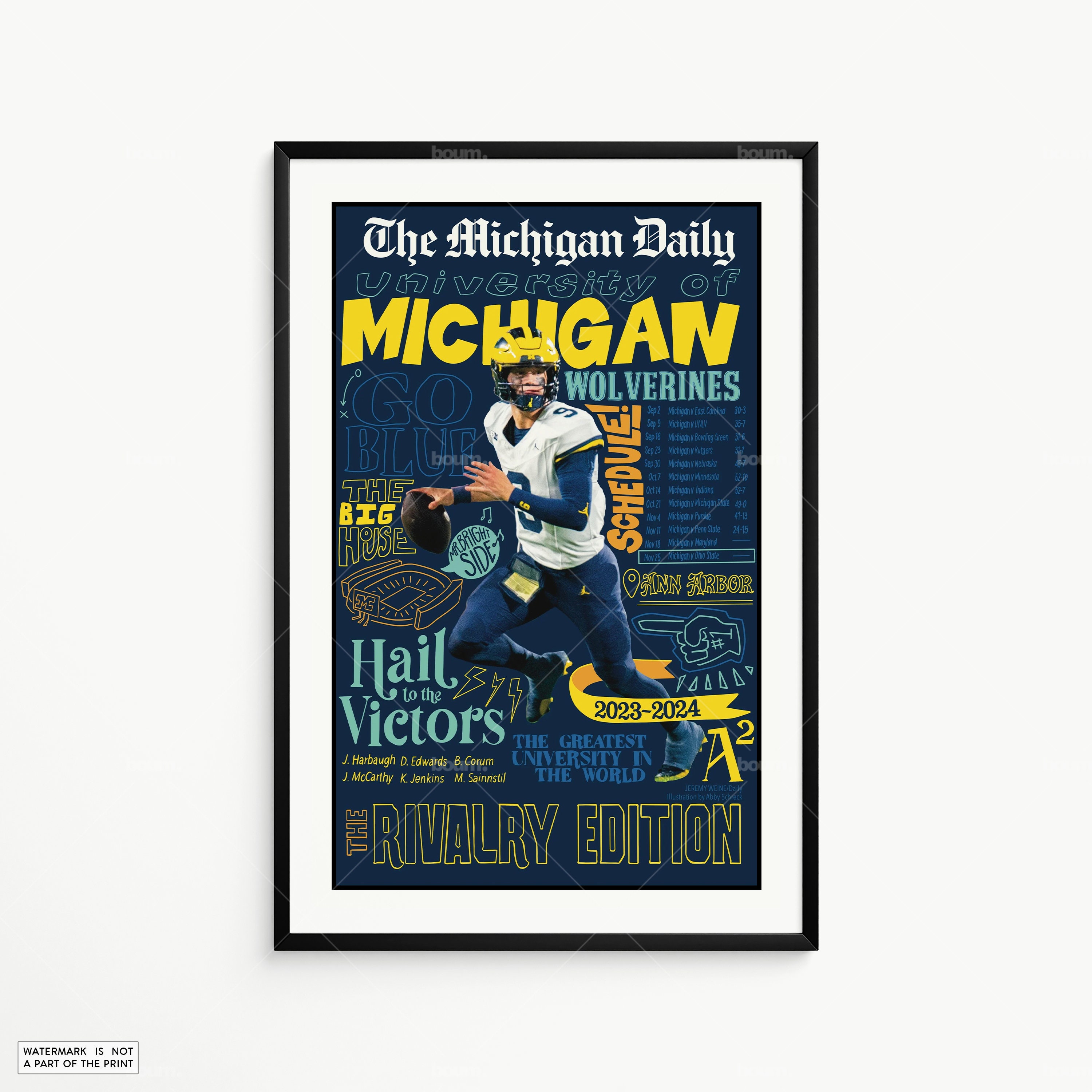 2024 Michigan Wolverines National Champions, Michigan Wolverines Poster ...