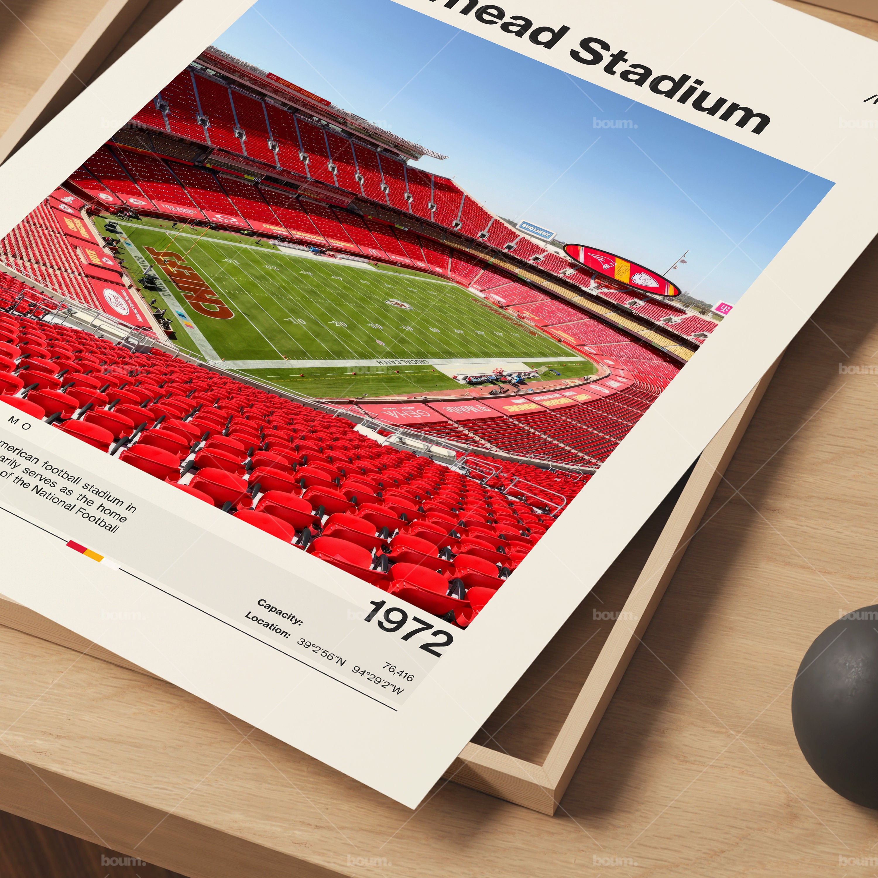 Arrowhead Stadium Poster, Kansas City Chiefs Poster Print, NFL Stadium ...