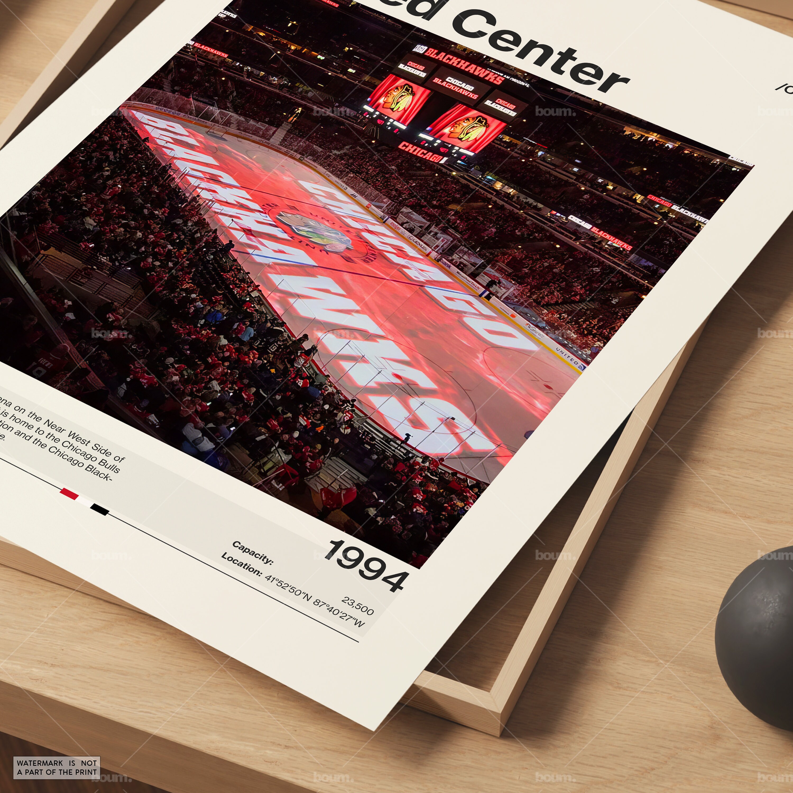 United Center Poster, Chicago Blackhawks Poster Print, NHL Arena Poster ...