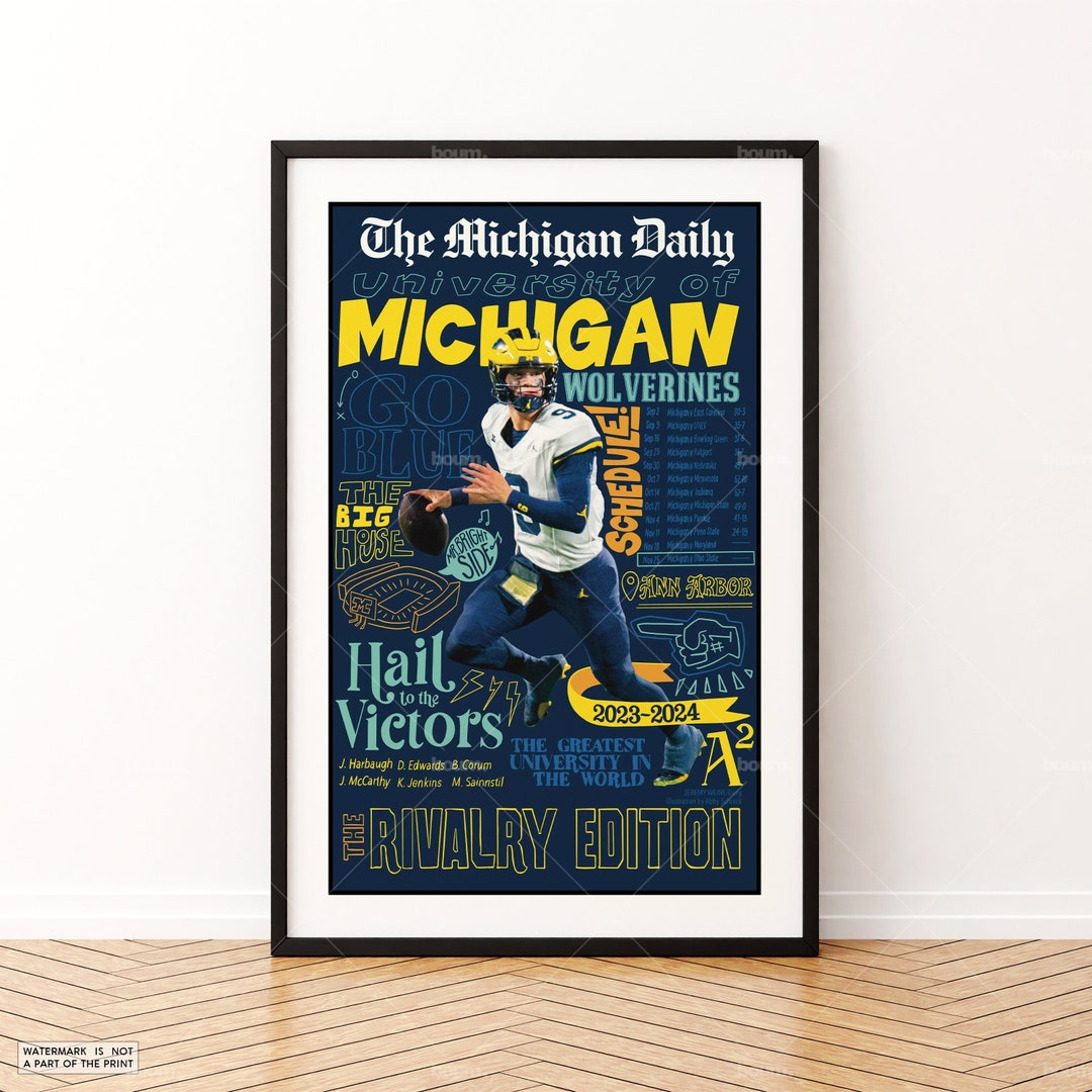 2024 Michigan Wolverines National Champions, Michigan Wolverines Poster ...