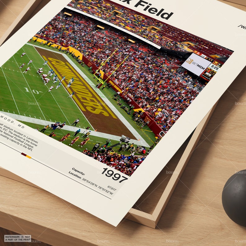 Fedex Field Poster, Washington Commanders Poster Print, NFL Stadium ...