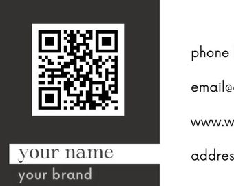 QR Business Card Template QR Code Template Instant Download - Etsy