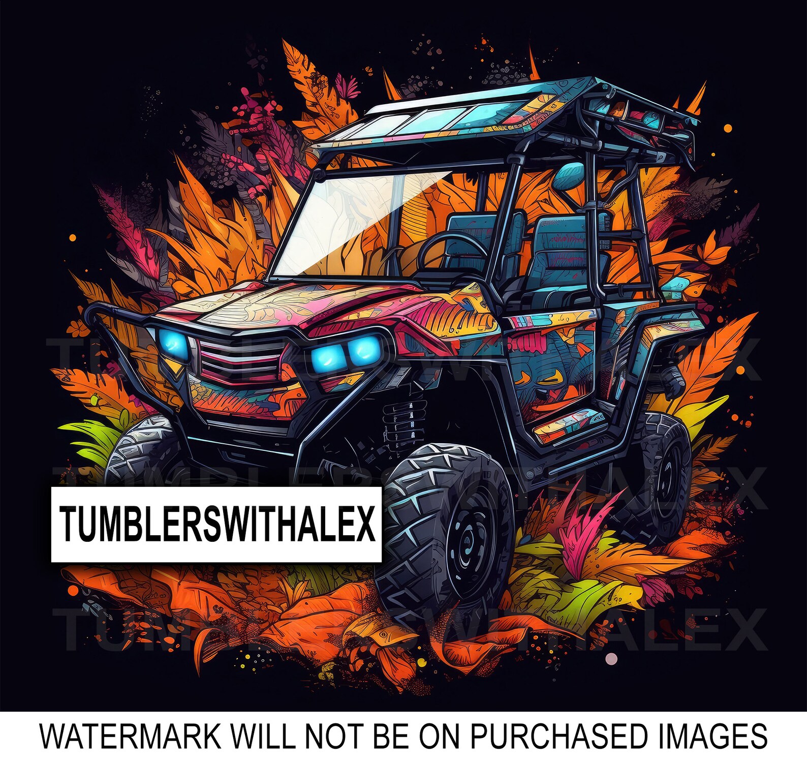 Floral Sxs Tumbler Wrap: off Road RZR Sublimation Design (digital ...