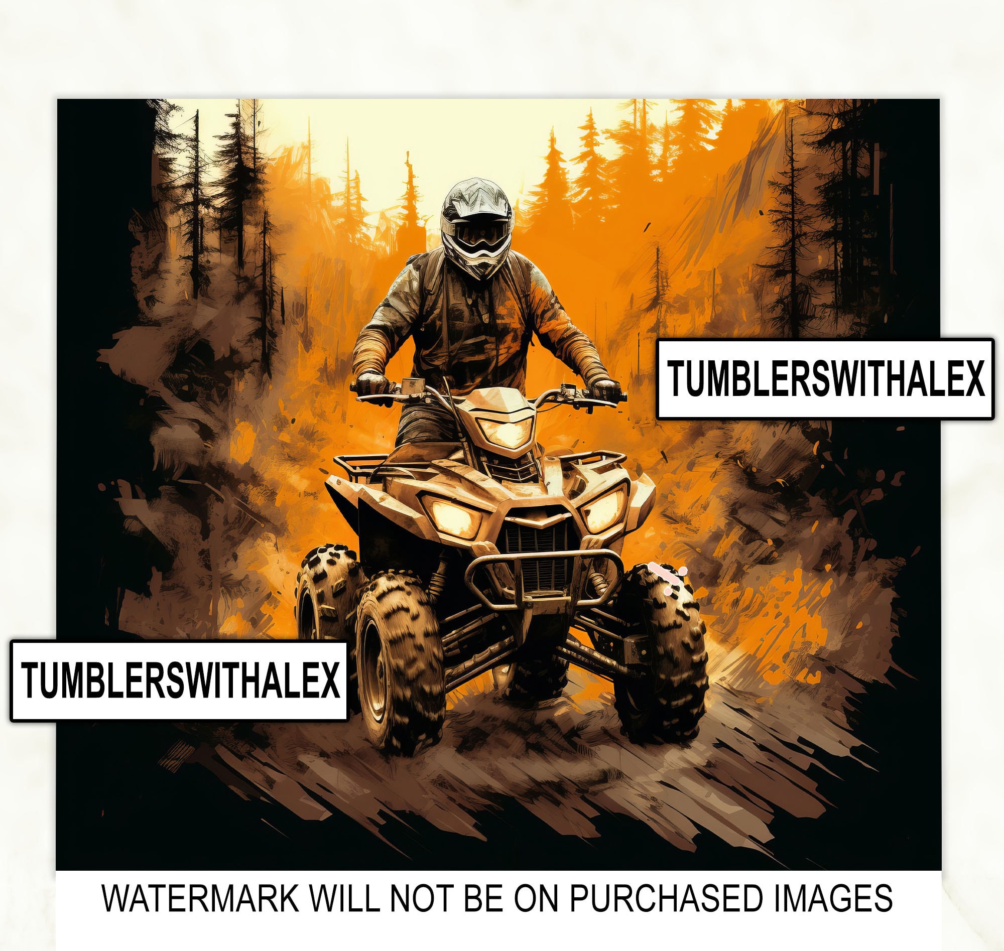 Quad ATV Tumbler Wrap Sublimation Design off Road Digital Design - PNG ...