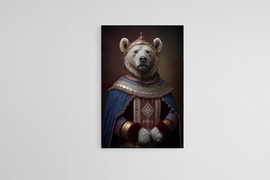 Royal Bear Digital Art Print Animal Art Living Room Art Bedroom Art ...