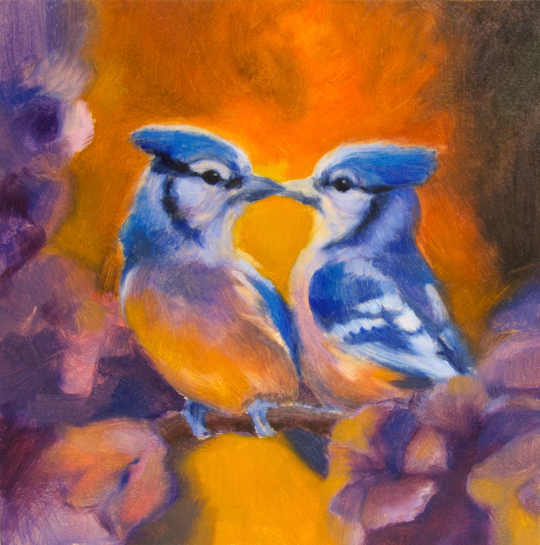 Blue Jay Birds In Gold Light Made To Order Etsy blue-jay-birds-in-gold-light-made-to-order-etsy