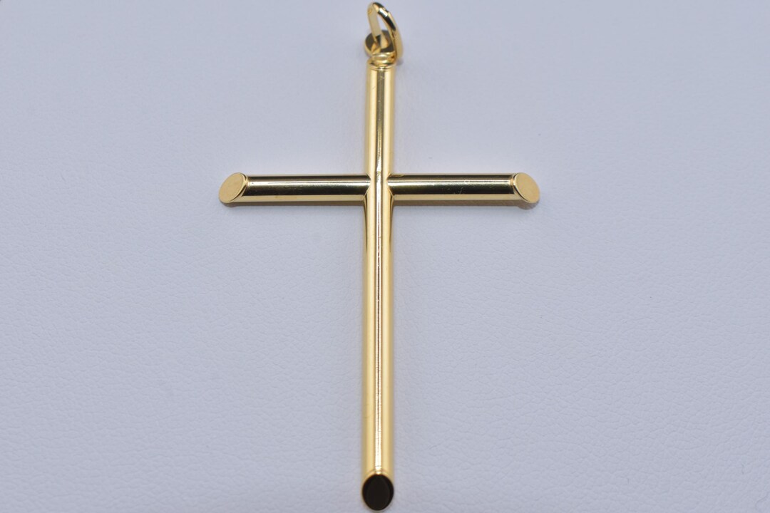 Real 14K Gold Hollow Cross Pendant – Lightweight, Durable - Etsy