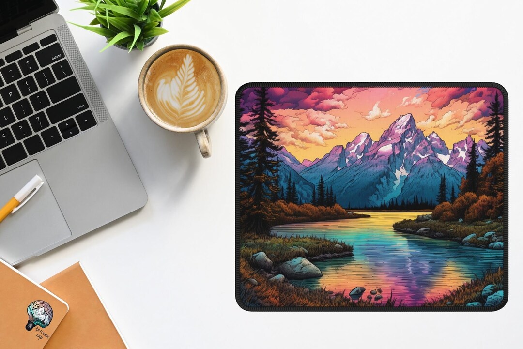 Grand Teton Mousepad National Park Gift Mouse Pad Scenic Landscape Art ...