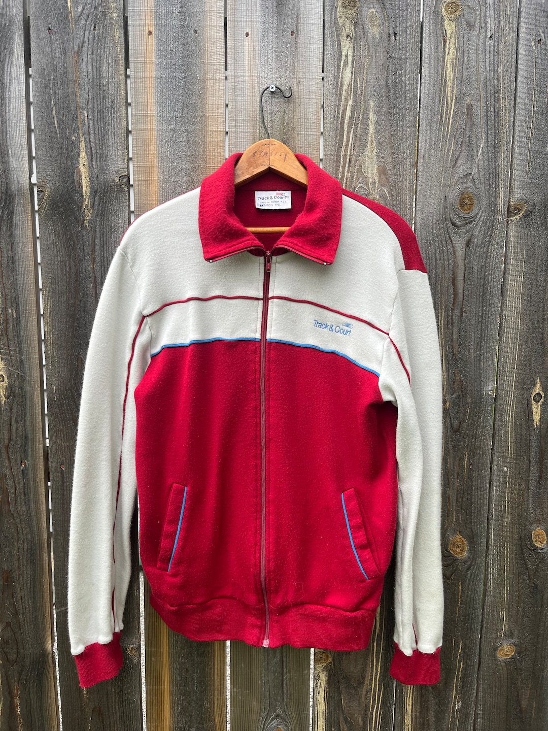 Vintage 1980s Red Track and Court Track Jacket, Men's Size Medium ...