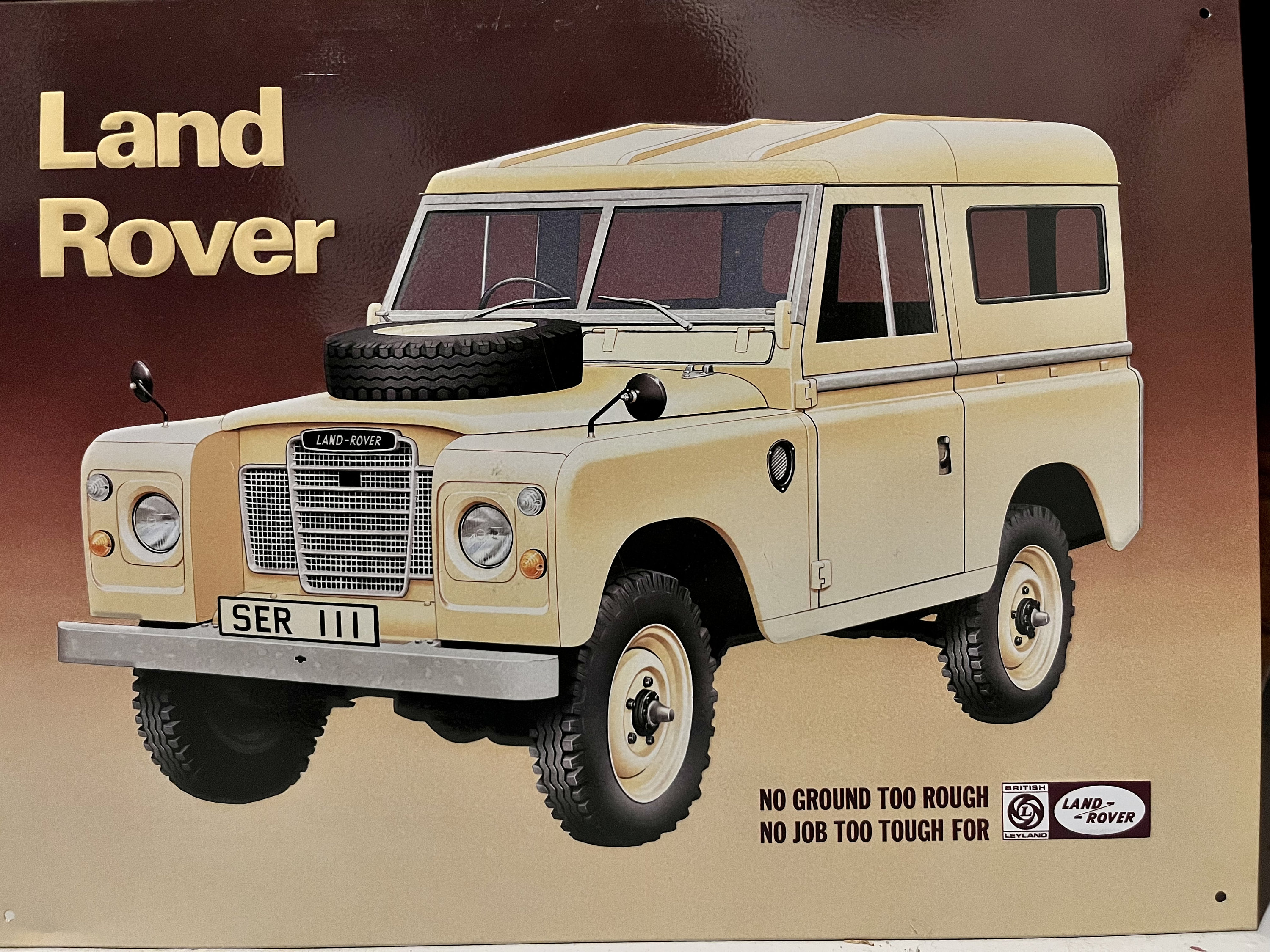 Vintage Land Rover Jeep Tin Sign Retro Automobile - Etsy