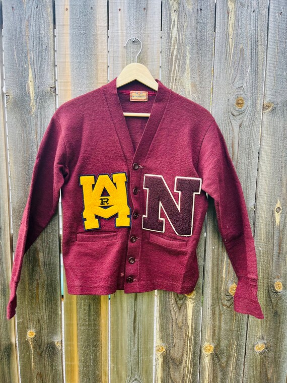 Vintage 1940s Wool Letterman Cardigan: Arthur Hill Hi… - Gem