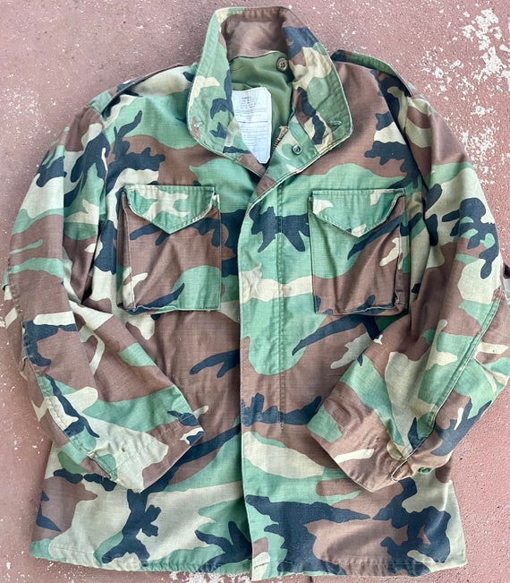 Vintage M65 Cold Weather Field Jacket in Woodland Cam… - Gem