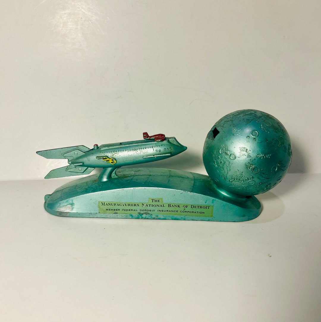 Vintage 1950s Strato Shooting Rocket Metal Bank Working - Etsy