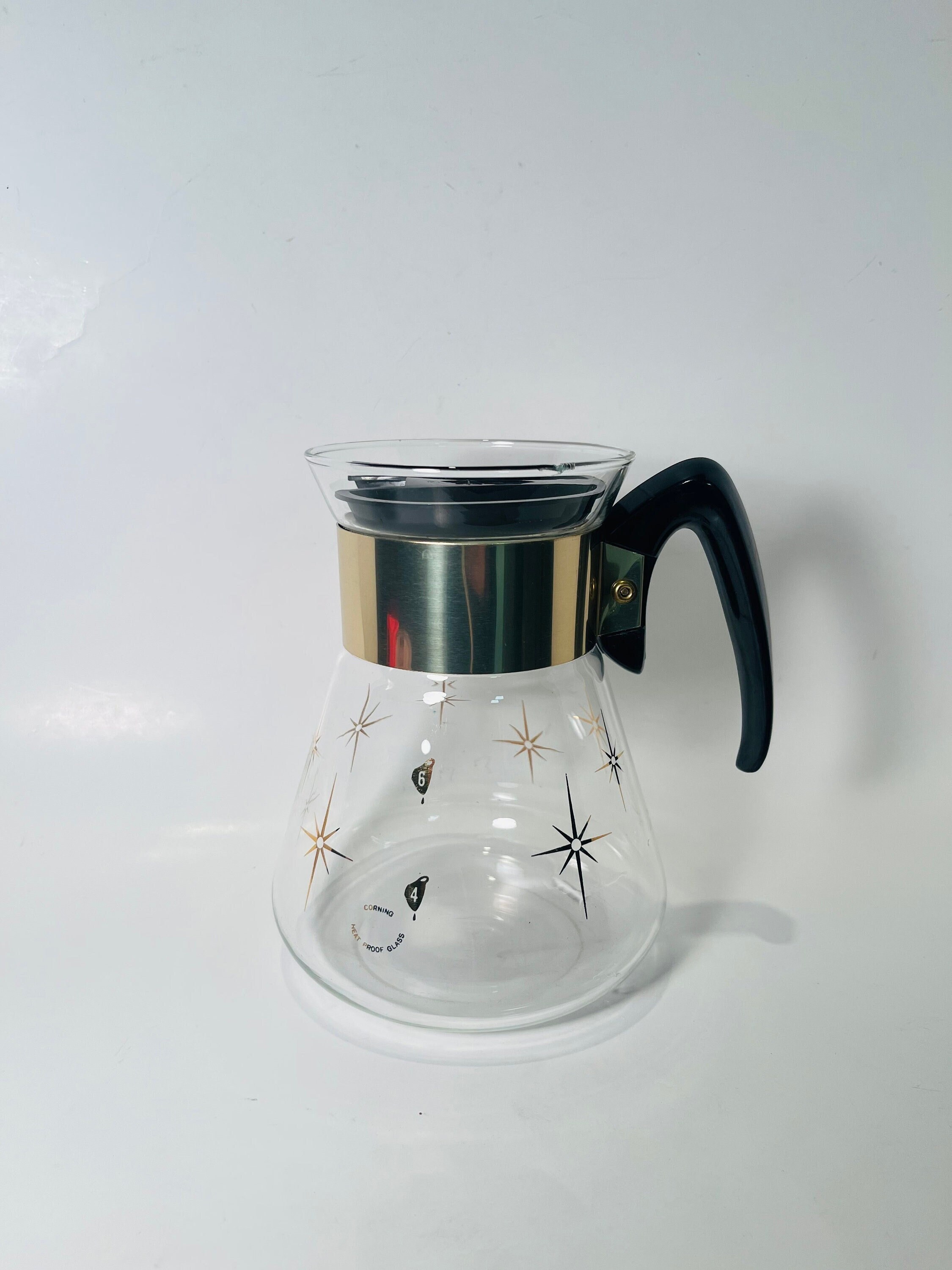 Vintage Mid Century Pyrex Glass 6 Cup Coffee Pot, 1960s, Atomic ...