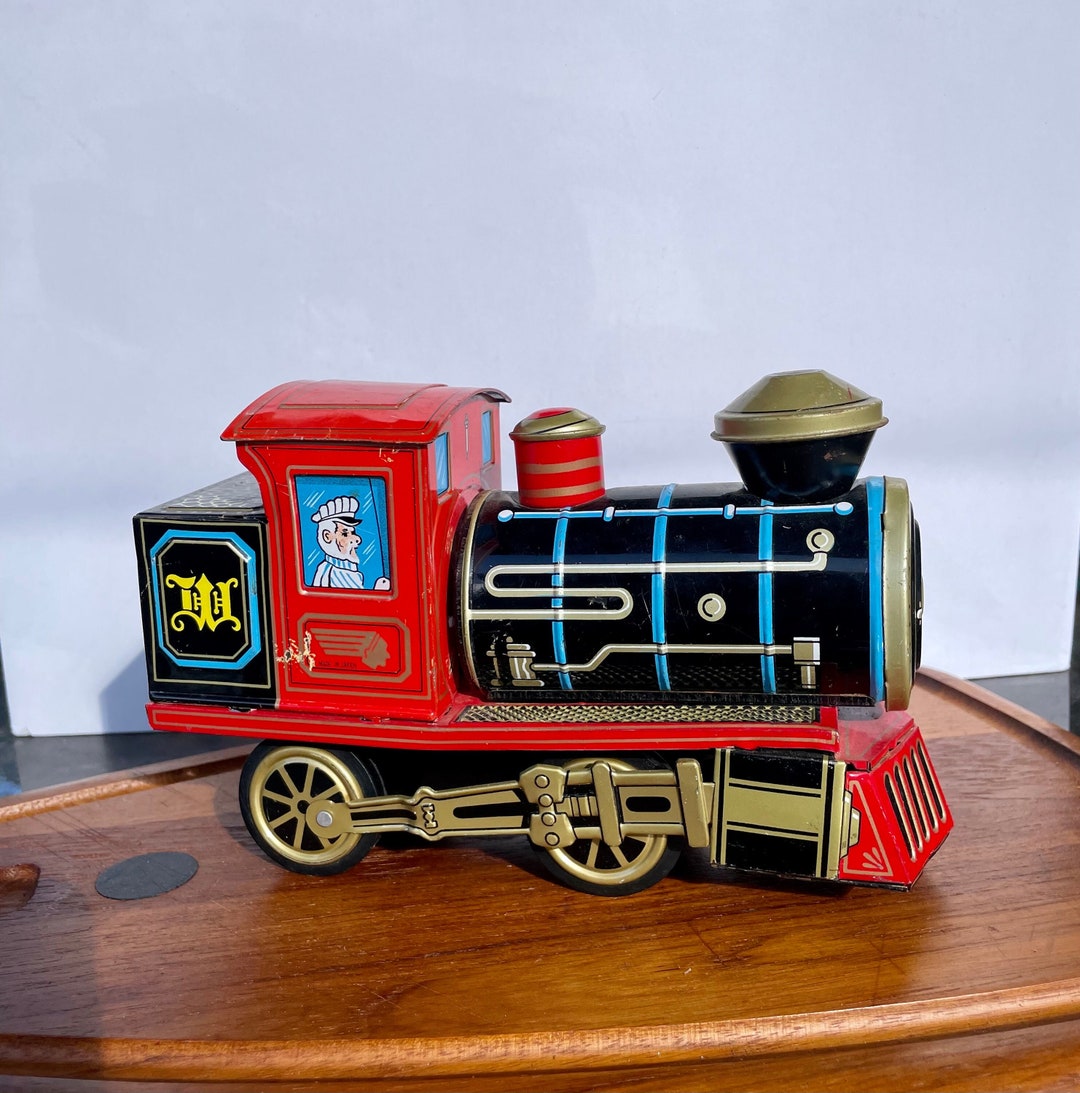 Vintage 1960s Large Tin Train, Made in Japan, Retro Cowboy, Windup Toy ...