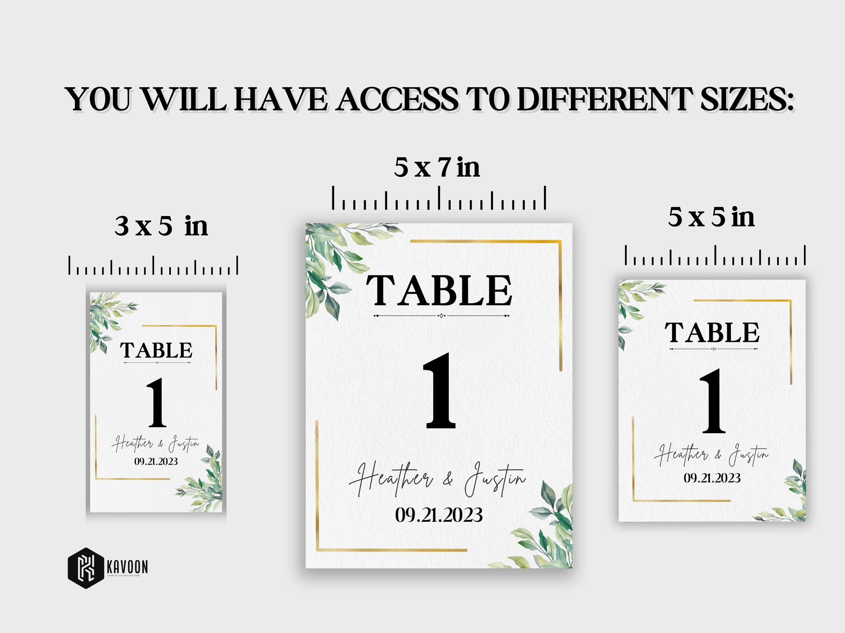 Editable Eucalyptus Wedding Table Number Template, INSTANT Download ...