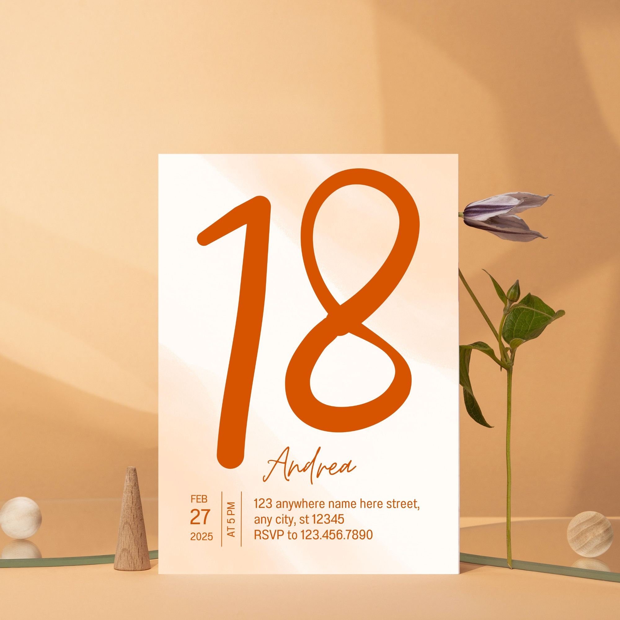 18th Birthday Invitation Template - 18th Party Invite Editable Template ...