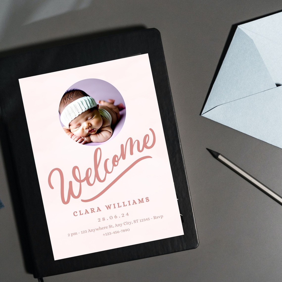 Welcome Baby Invitation Template,editable Invitation,electronic Invite ...