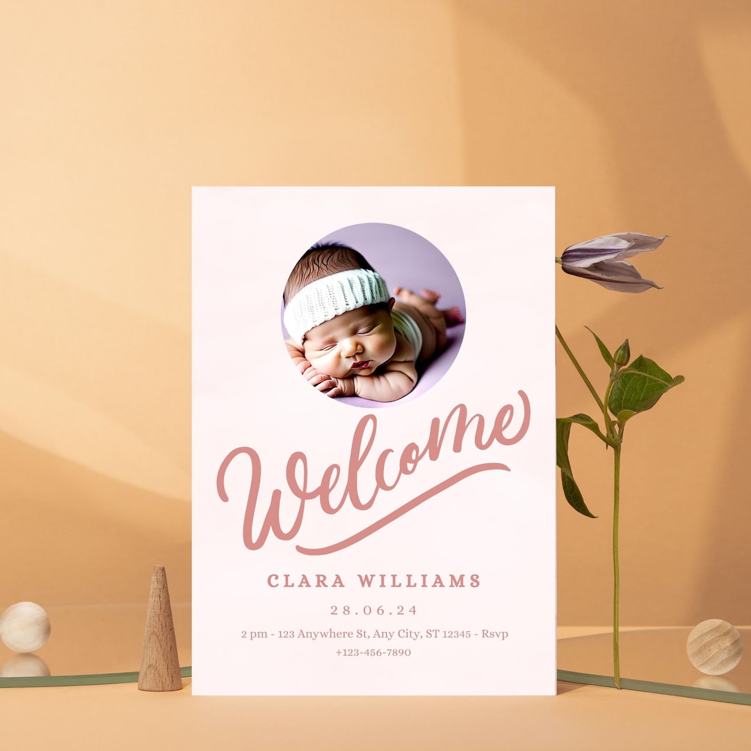 Welcome Baby Invitation Template,editable Invitation,electronic Invite ...